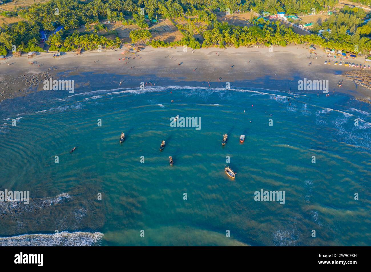 Aerial view of the Saint Martin's Island, locally known as Narikel ...