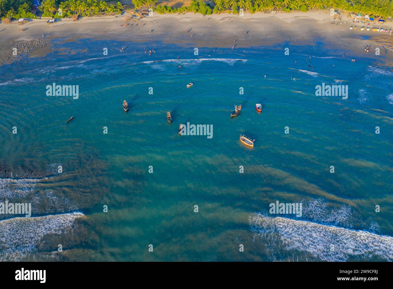 Aerial view of the Saint Martin's Island, locally known as Narikel ...