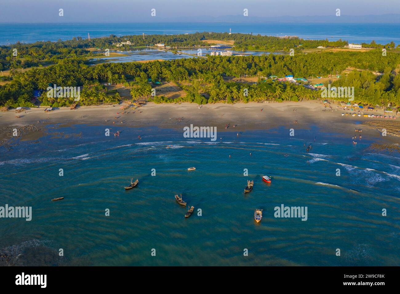 Aerial view of the Saint Martin's Island, locally known as Narikel ...