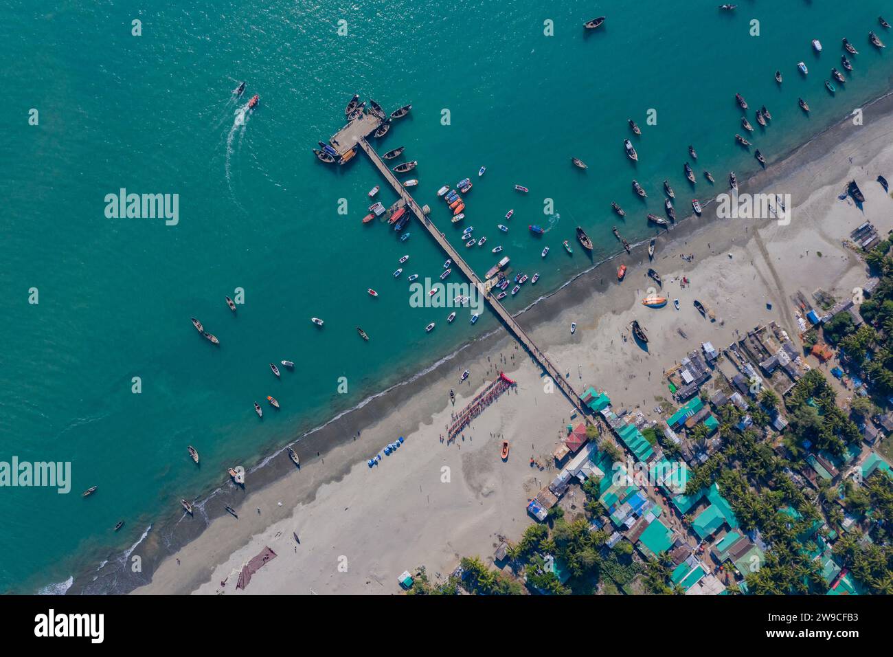 Aerial view of the Saint Martin's Island, locally known as Narikel ...