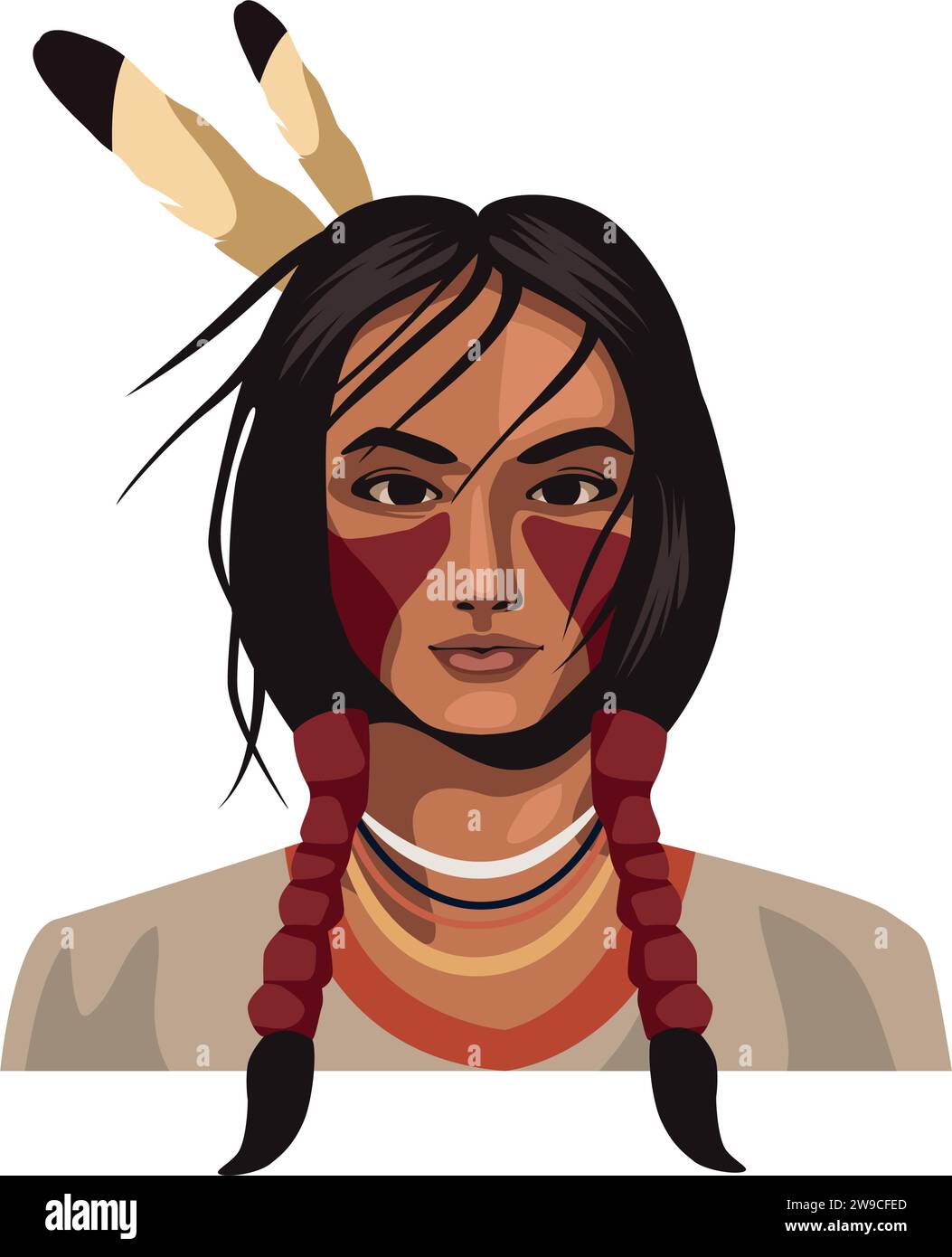 native american girl character Stock Vector Image & Art - Alamy