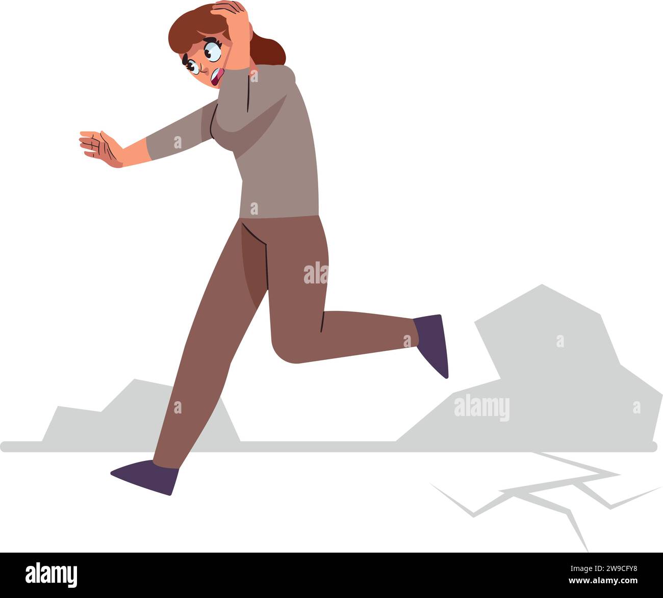 earthquake running woman Stock Vector Image & Art - Alamy