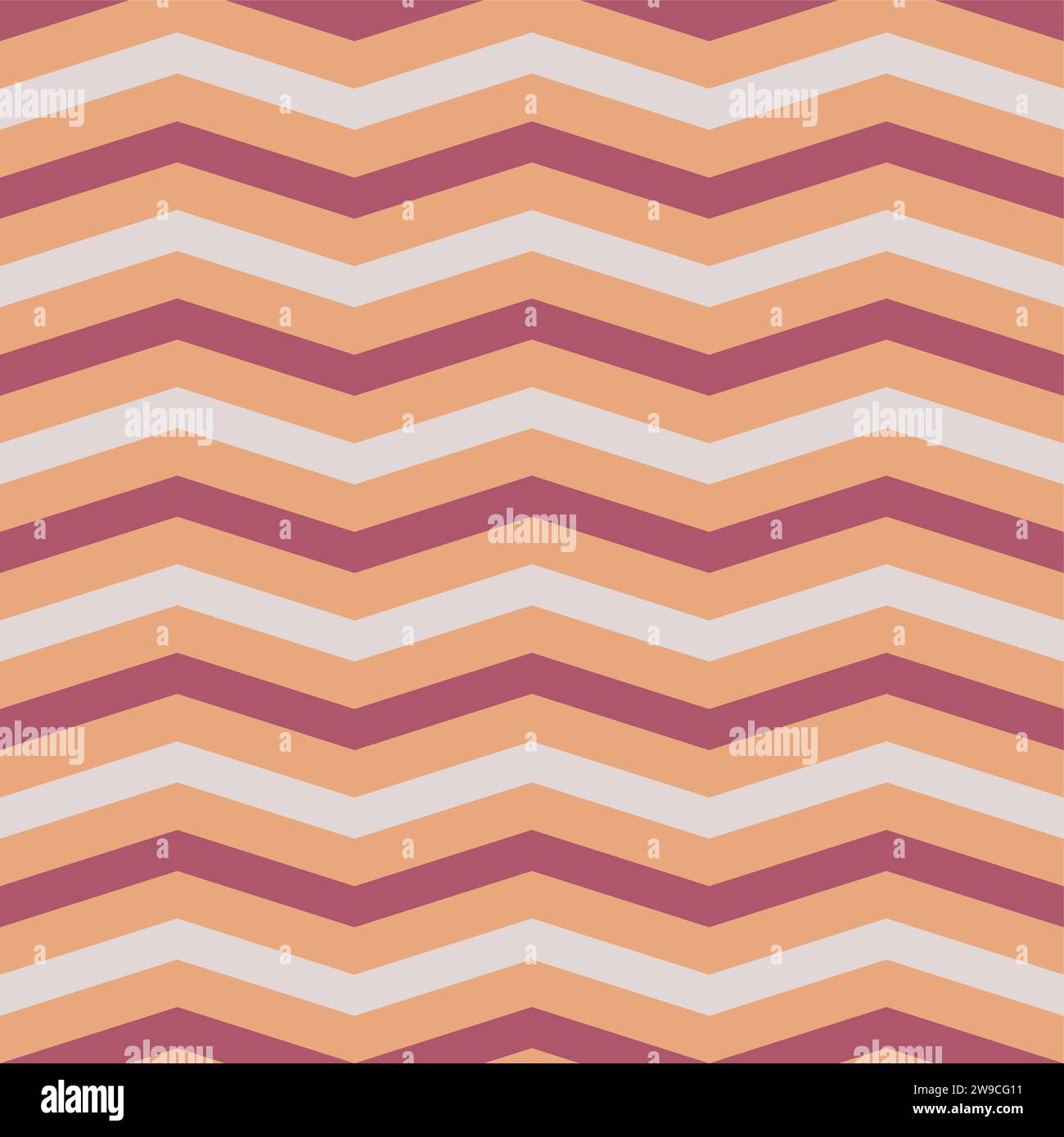 Abstract Horizontal Zigzag Retro Pattern in Red, Orange, and Beige Colors. Background for ...