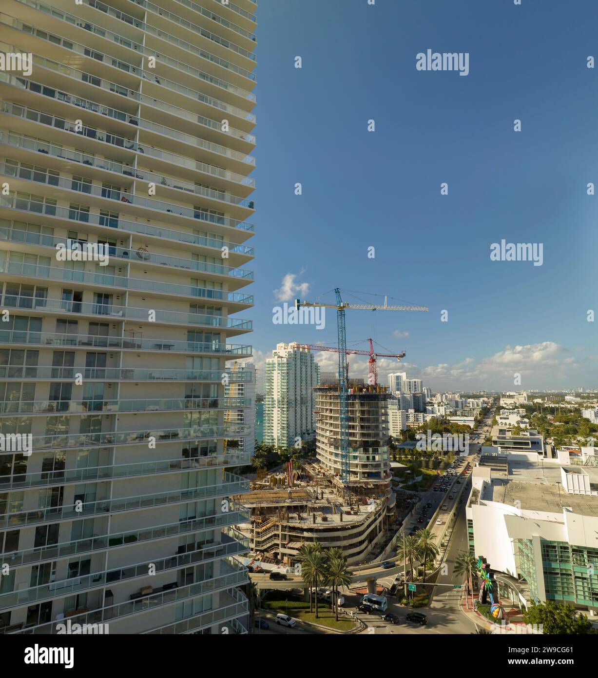 New construction site of developing residense in american urban area ...