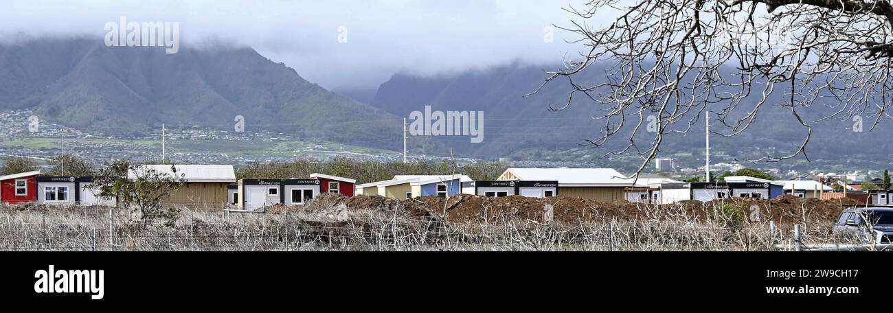 Temporary housings are under construction for wildfire victims in Maui ...
