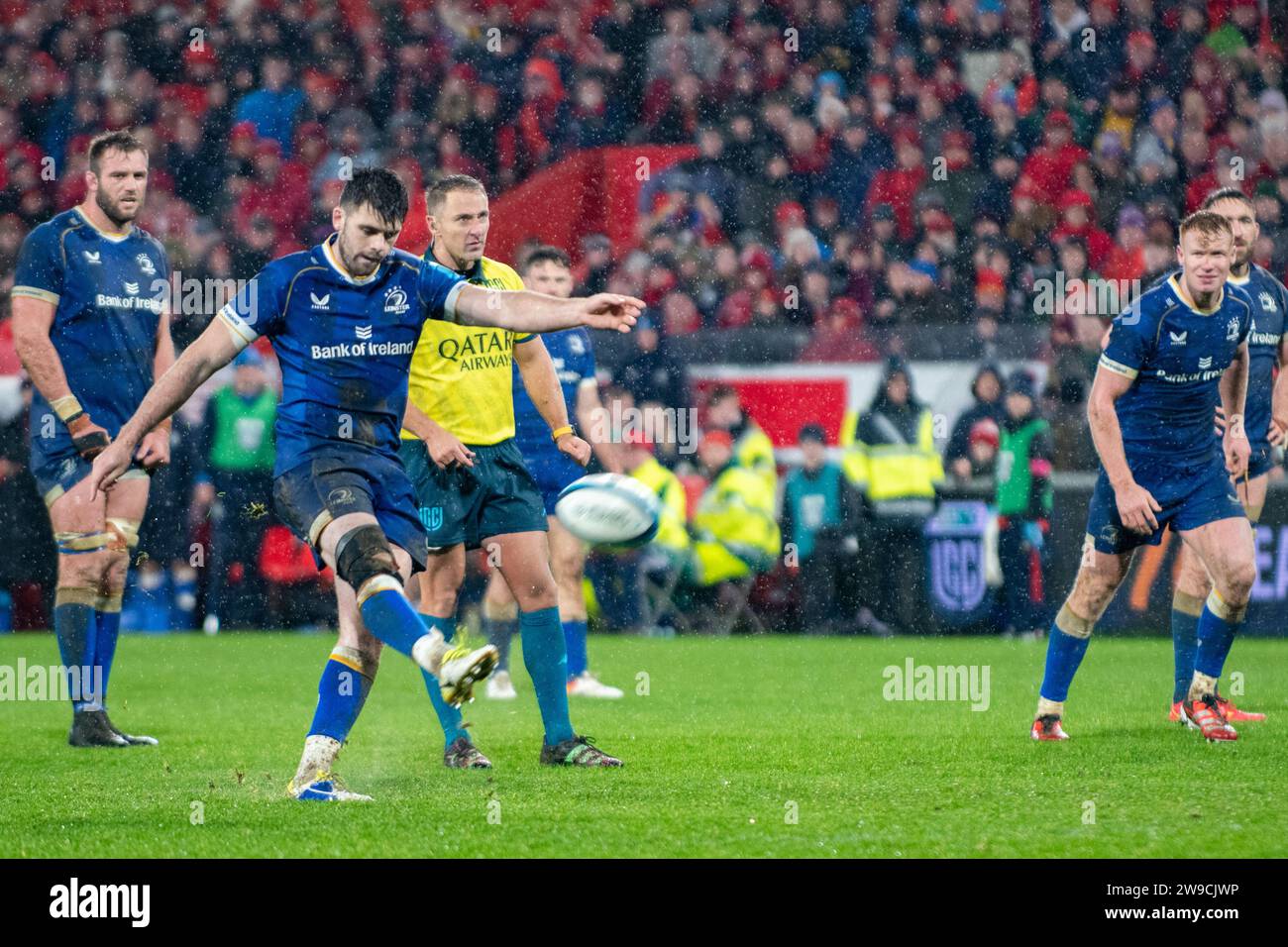 Limerick, Ireland. 27th Dec, 2023. Harry Byrne of Leinster takes a ...