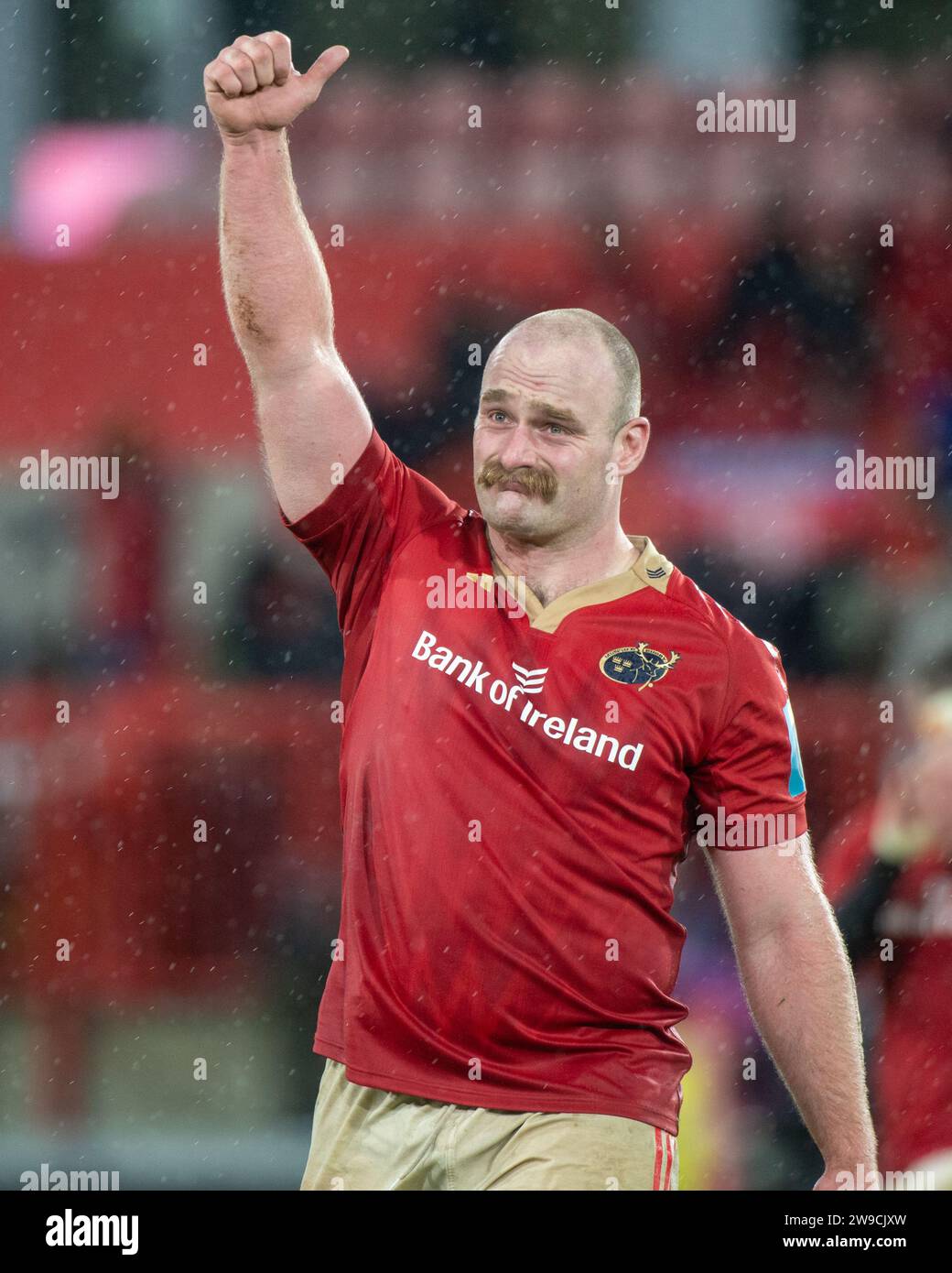 Limerick, Ireland. 27th Dec, 2023. Oli Jager of Munster thanks to the ...