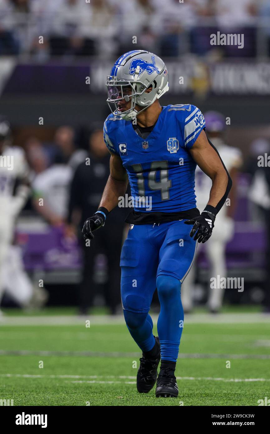 Detroit Lions wide receiver Amon-Ra St. Brown (14) in action during the ...