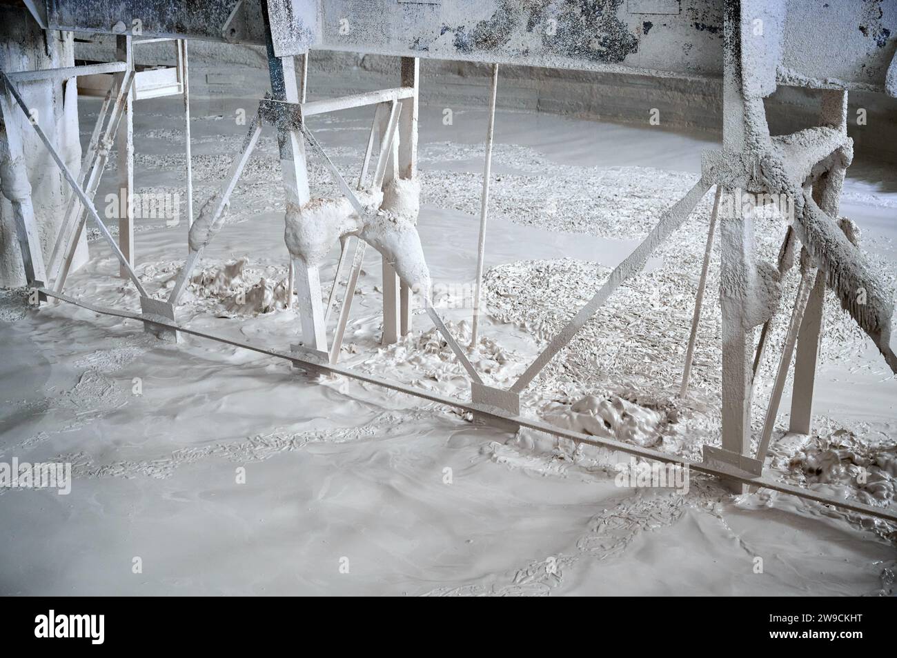Pool for preparation of sludge for gas silica blocks Stock Photo - Alamy