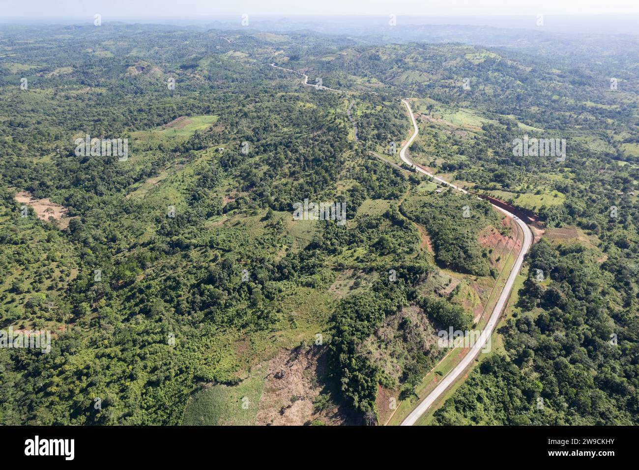 Aerial view green mountains empty hi-res stock photography and images ...