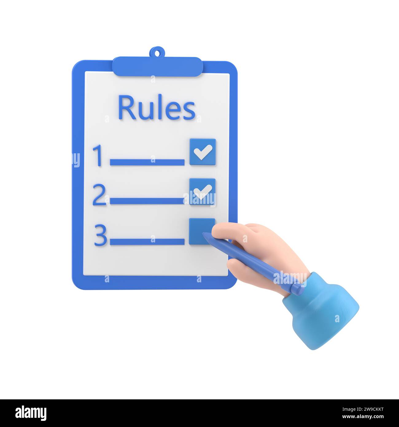 Rules concept. Businessman holding in hand clipboard with regulations ...