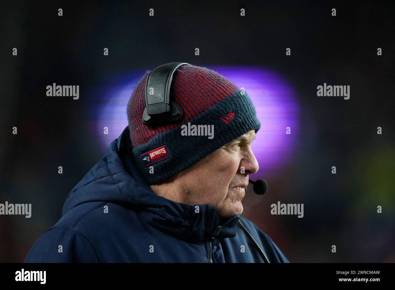 New England Patriots head coach Bill Belichick in the first half of an ...