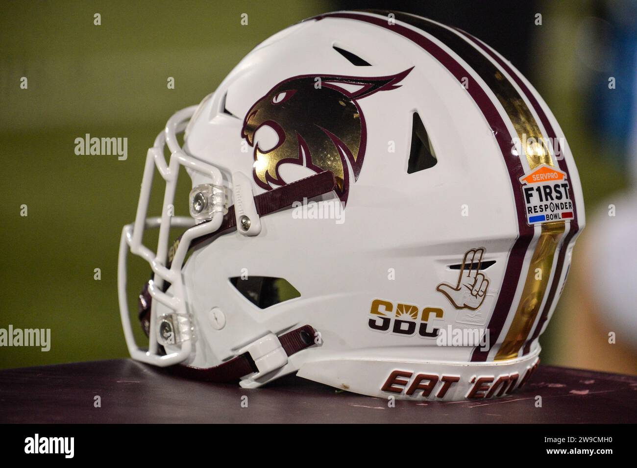 December 26, 2023: Texas State Bobcats helmet during the Servpro First ...
