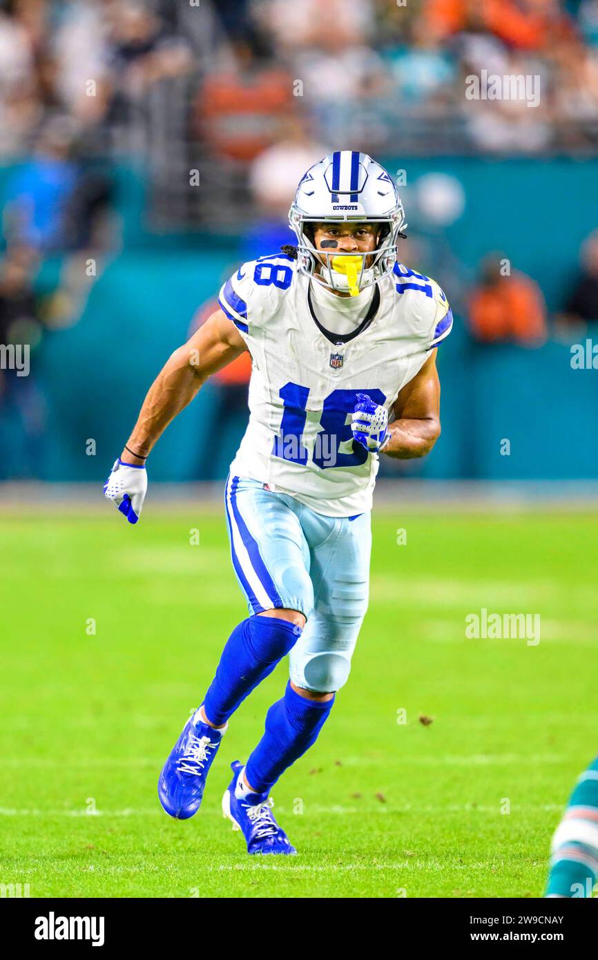 Dallas Cowboys wide receiver Jalen Tolbert (18) runs a play during an ...
