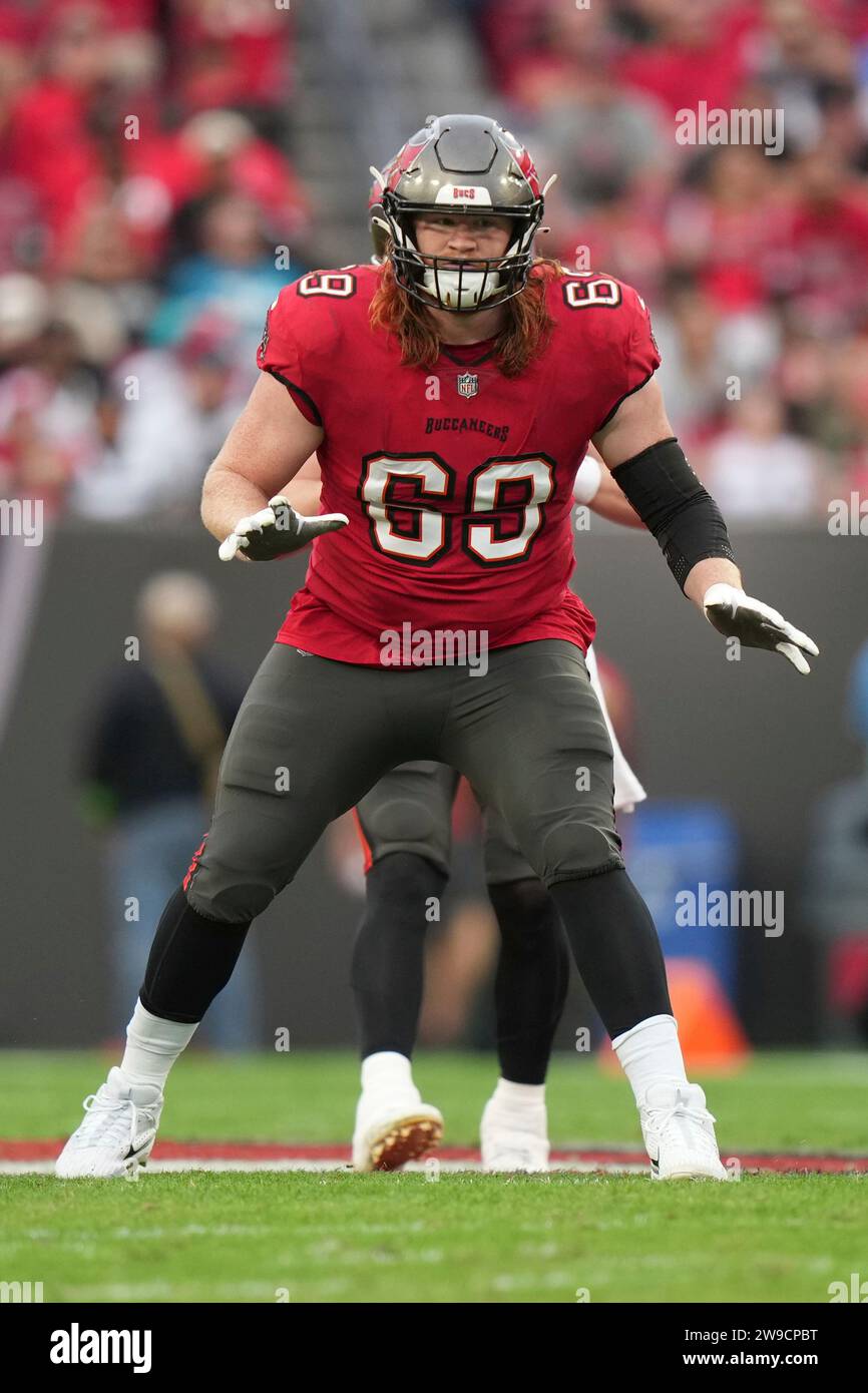 Tampa Bay Buccaneers guard Cody Mauch (69) protects the passer during ...