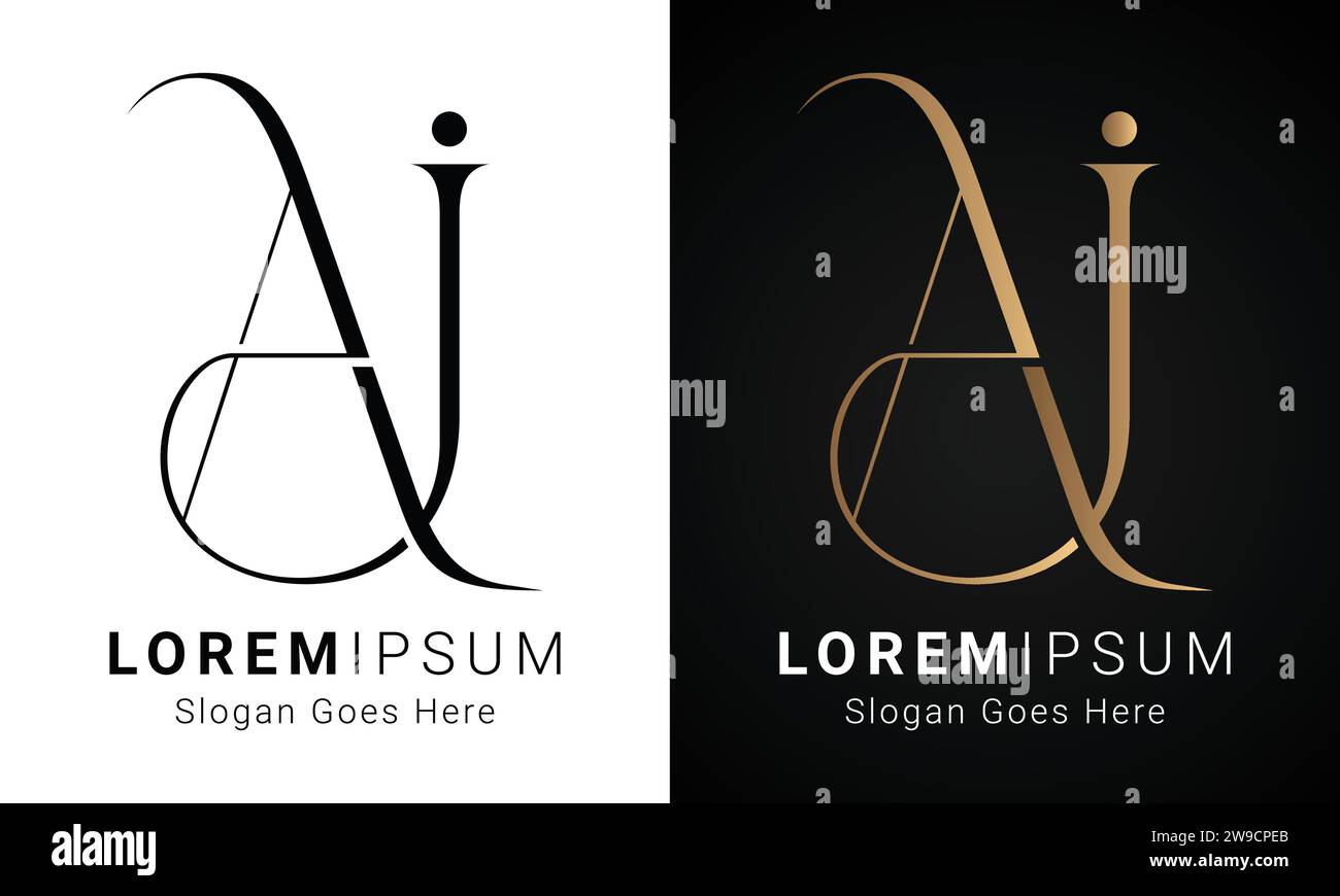 Luxury Initial AJ or JA Monogram Text Letter Logo Design Stock Vector Image & Art - Alamy