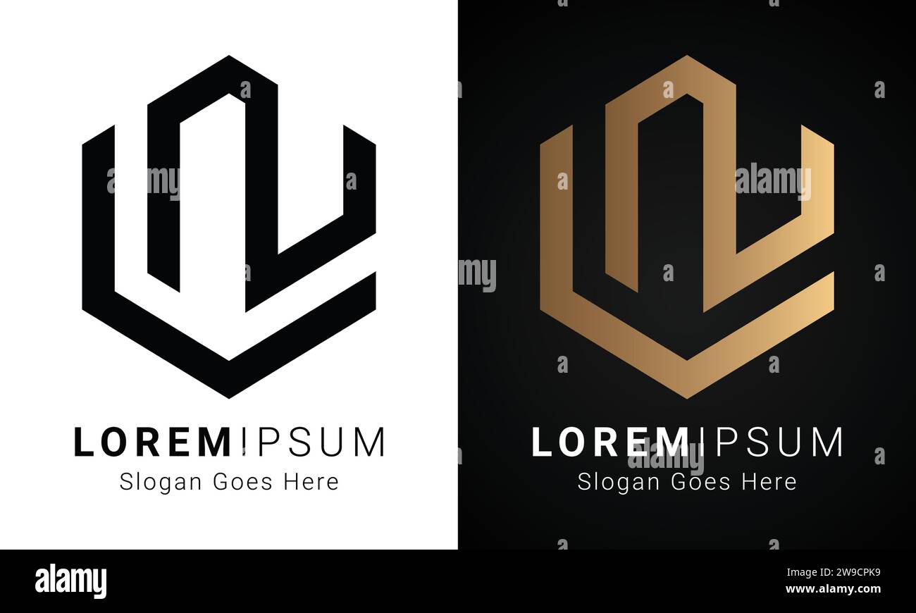 Luxury Initial NL or LN Monogram Text Letter Logo Design Stock Vector ...