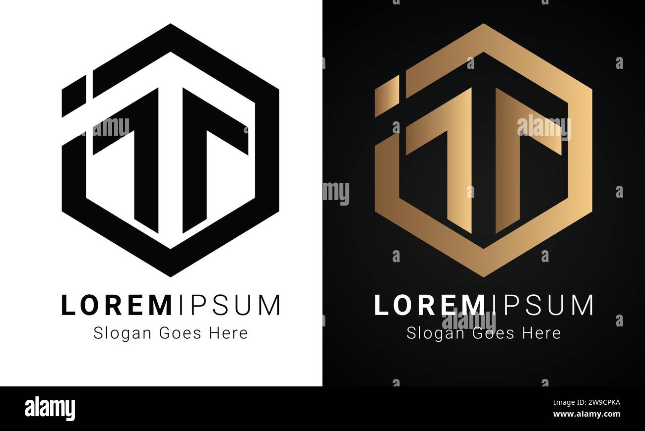 Luxury Initial TJ or JT Monogram Text Letter Logo Design Stock Vector ...