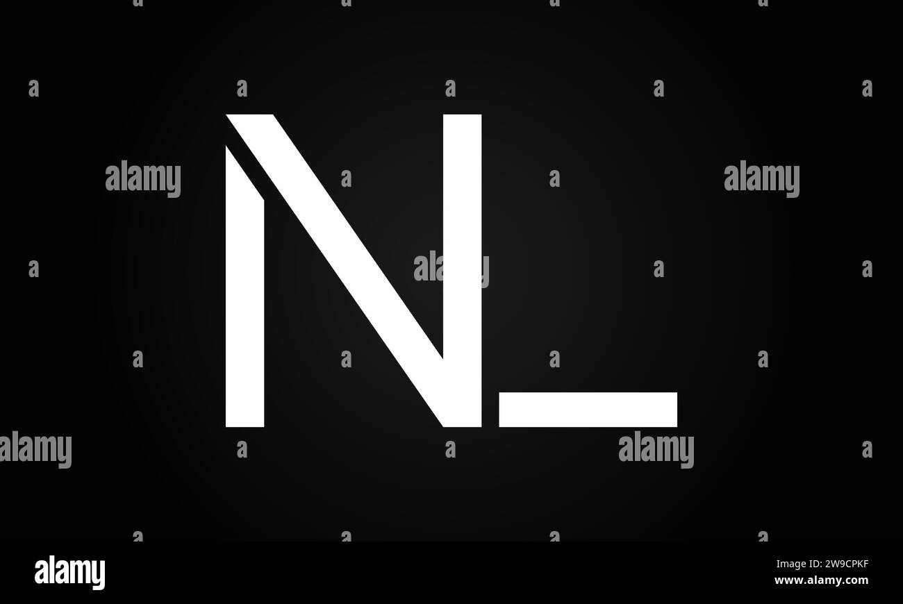 Luxury Initial NL or LN Monogram Text Letter Logo Design Stock Vector ...