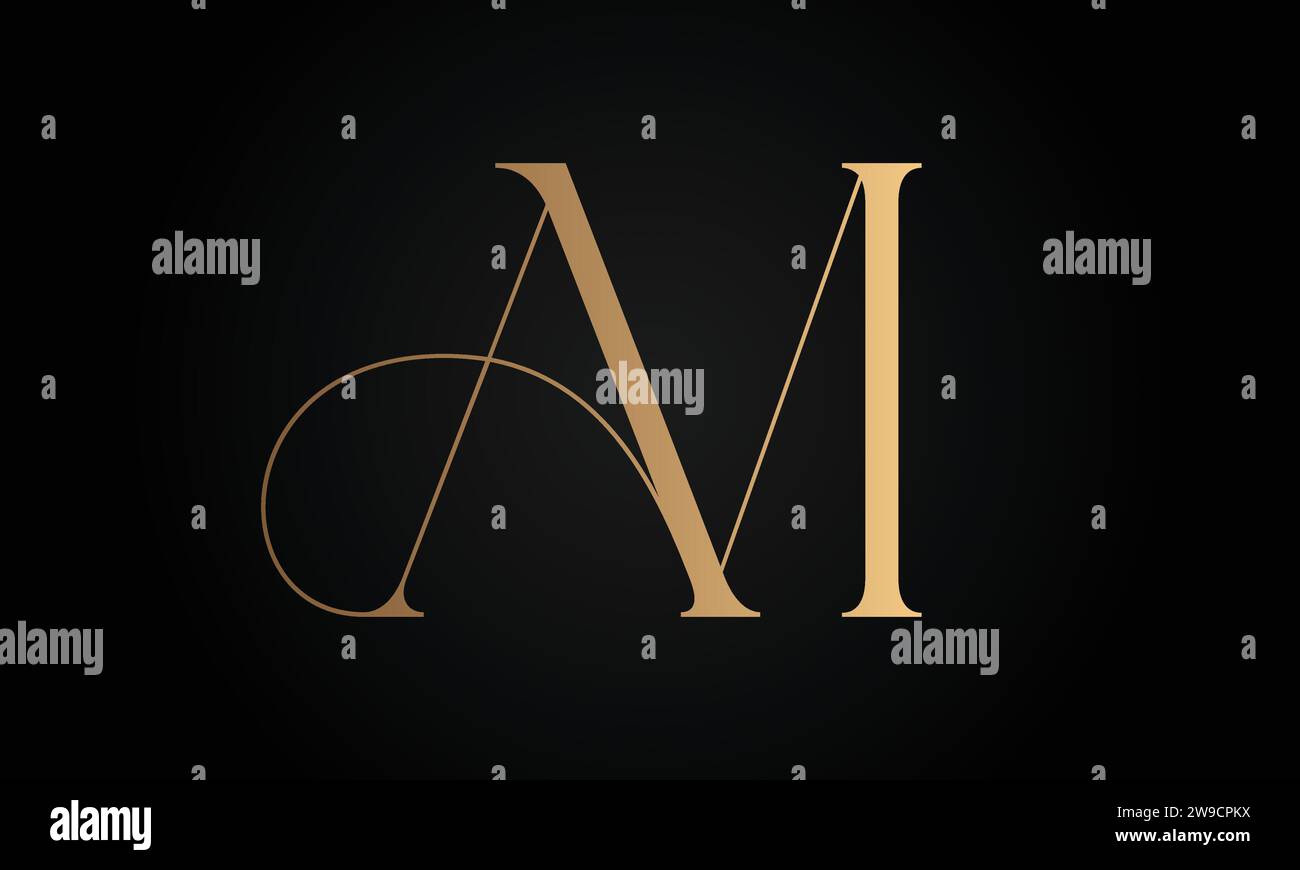 Luxury Initial AM or MA Monogram Text Letter Logo Design Stock Vector ...