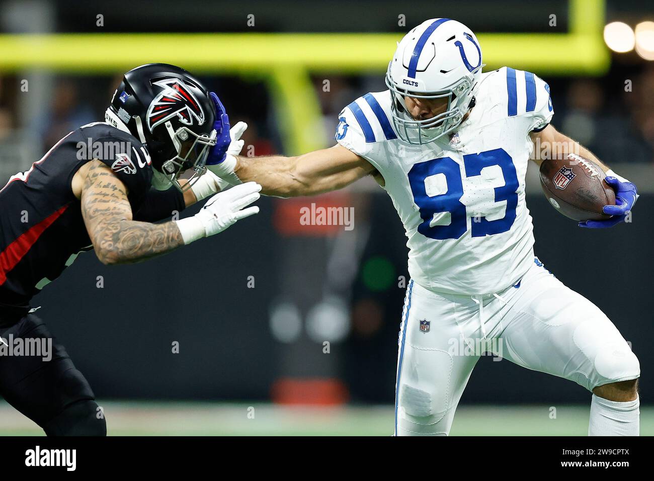 Indianapolis Colts tight end Kylen Granson (83) runs against Atlanta ...