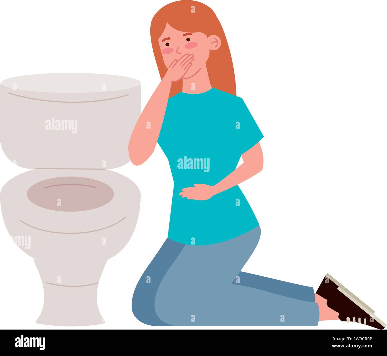 bulimia woman in toilet Stock Vector Image & Art - Alamy