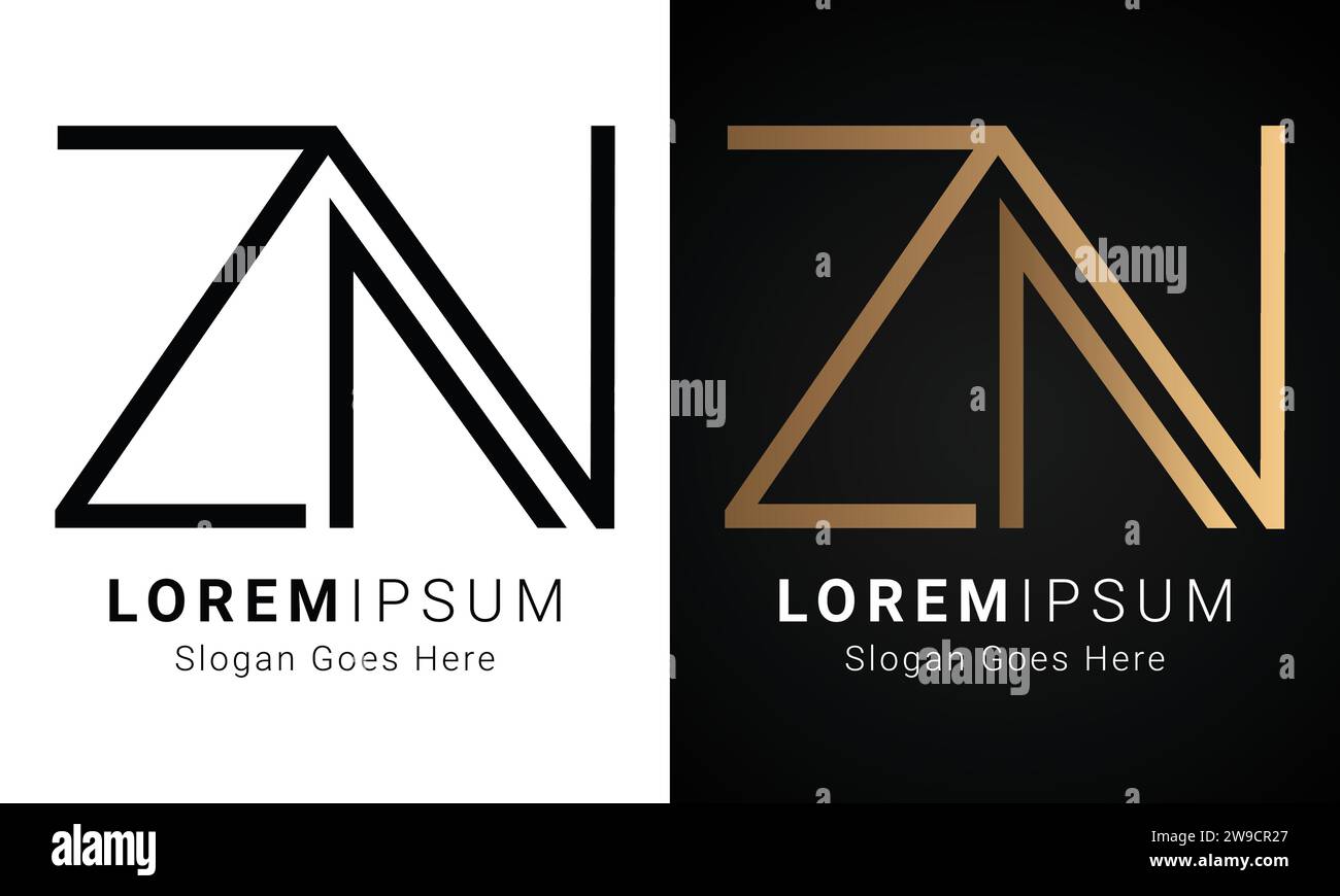 Zn letter design hi-res stock photography and images - Alamy