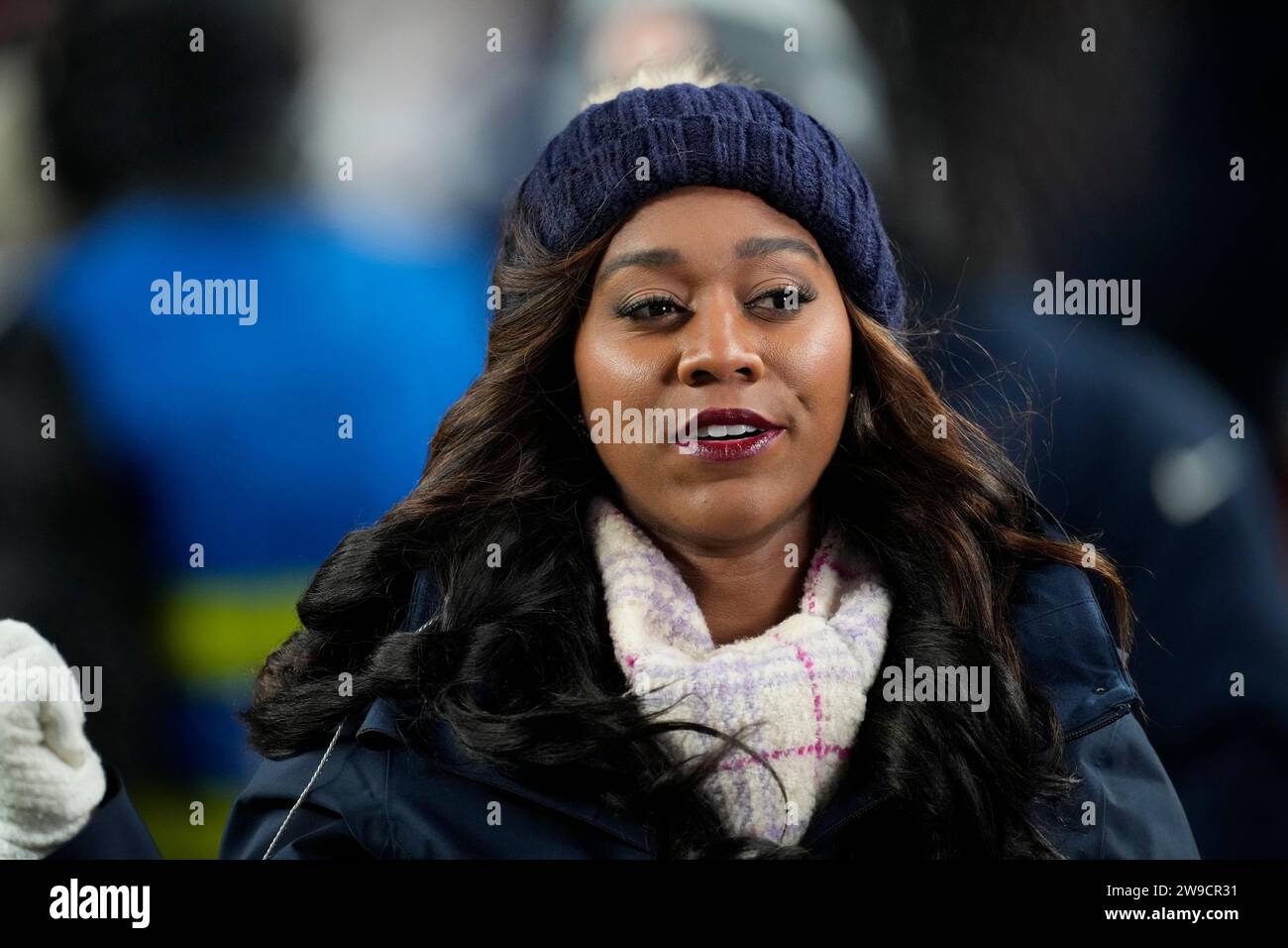 Sideline reporter Sherree Burruss in the first half of an NFL football ...