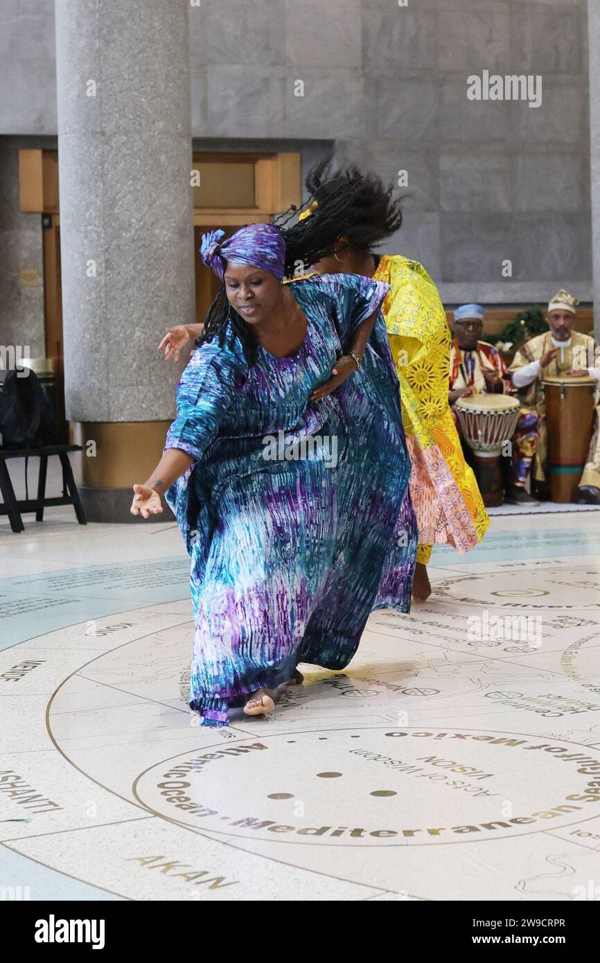 New York, United States. 26th Dec, 2023. Dancers during the African ...