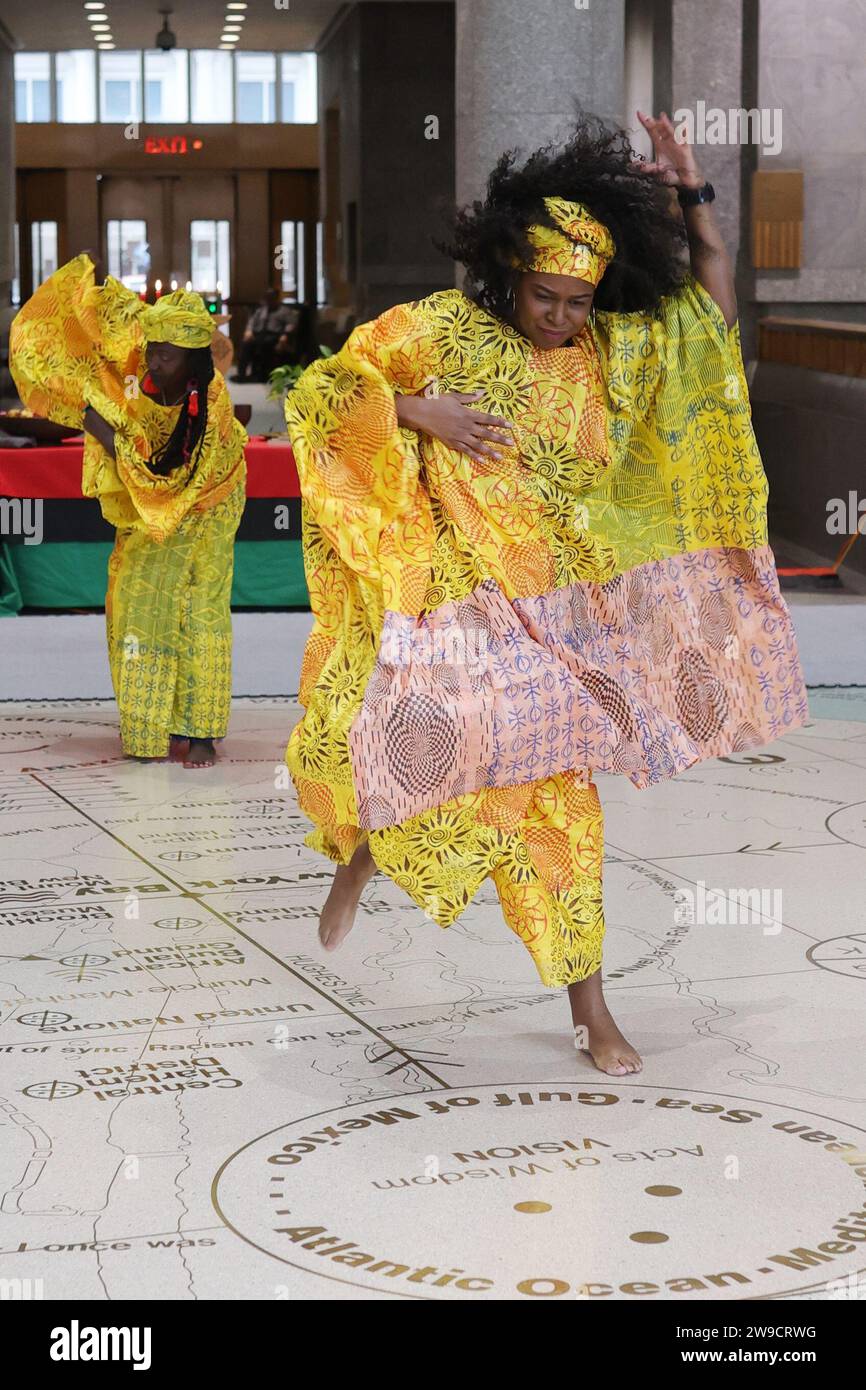 New York, United States. 26th Dec, 2023. Dancers during the African ...