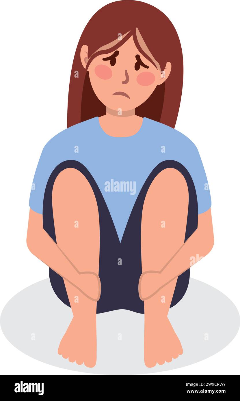 depression woman lonely Stock Vector Image & Art - Alamy