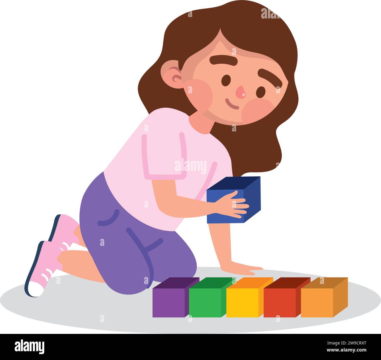 autism girl playing Stock Vector Image & Art - Alamy