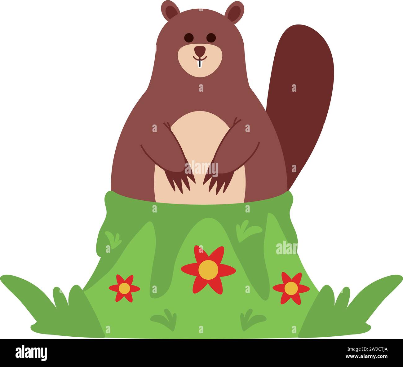 Woodchuck groundhog burrow in Stock Vector Images - Alamy