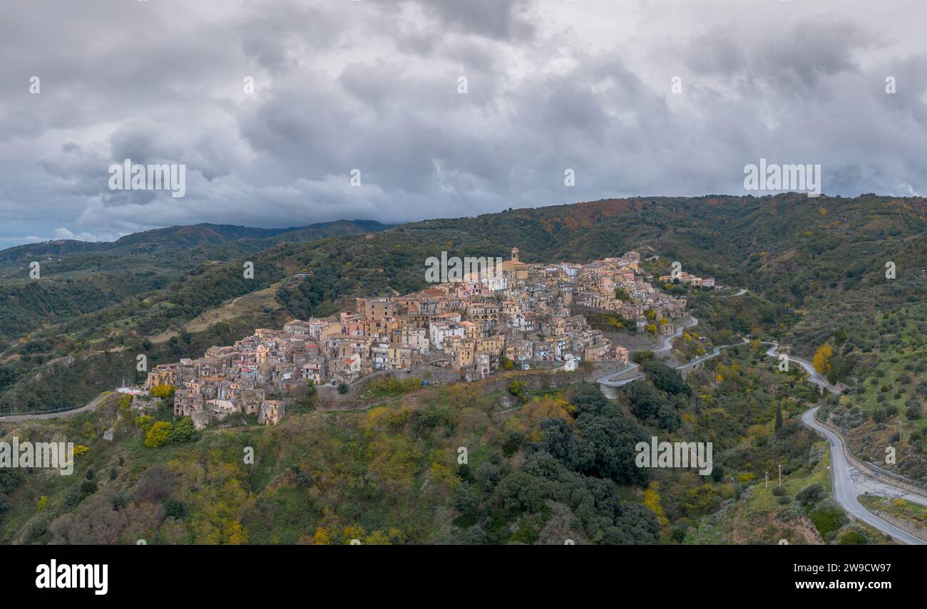 Badolato, Italy - 15 December, 2023: drone perspective of the ...