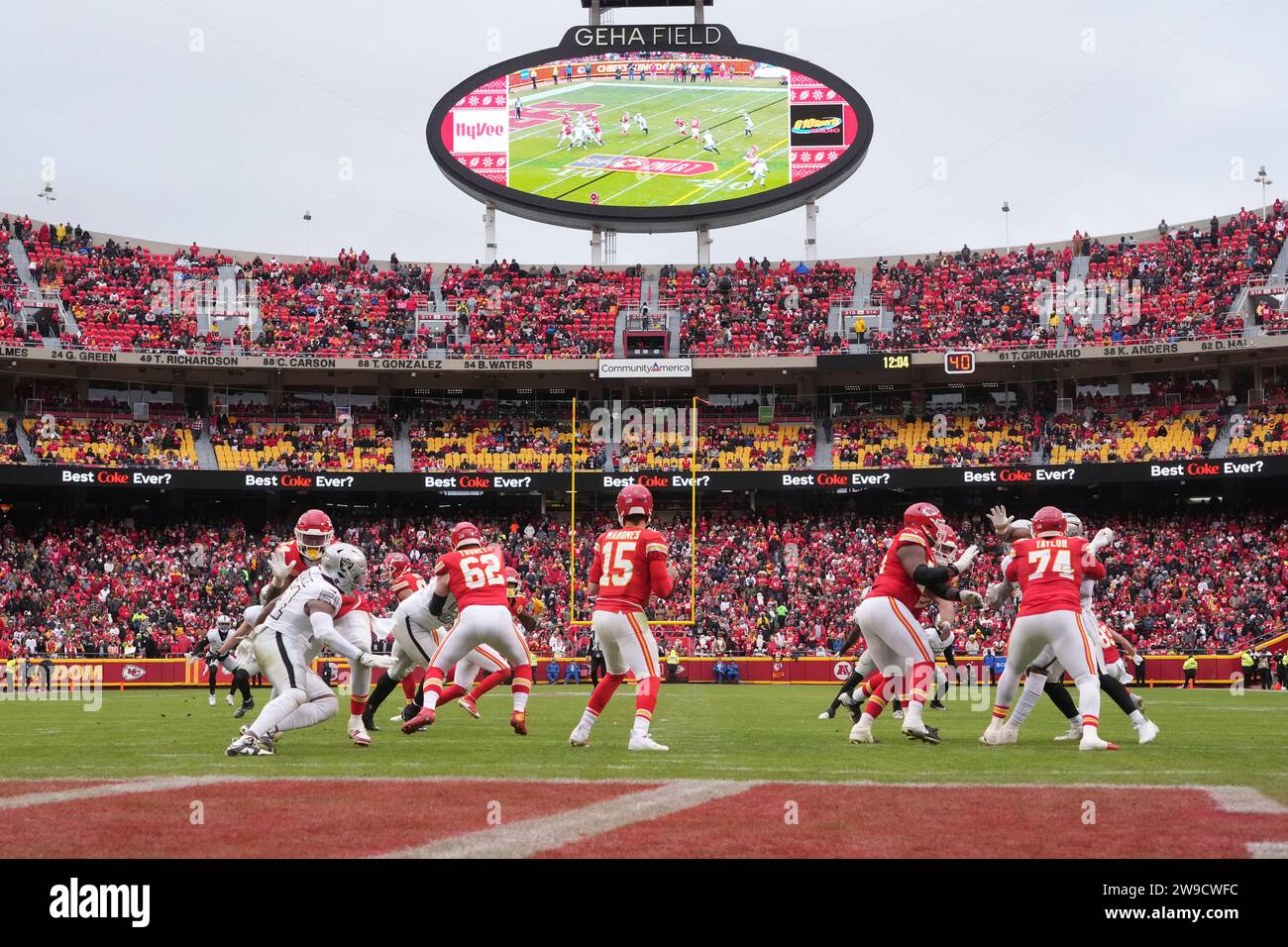 A general overall view as Kansas City Chiefs quarterback Patrick ...