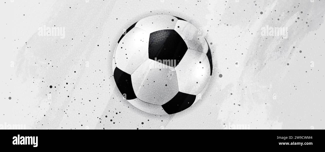 Grey white grunge football background with soccer ball. Vector design ...