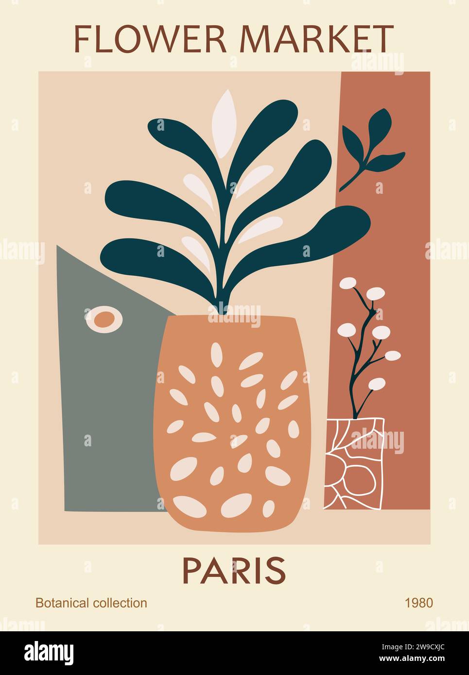 Flower Market Paris poster vector art print Stock Vector Image & Art ...