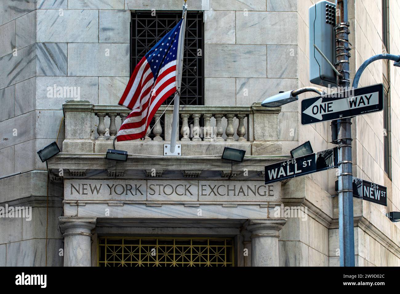 New York, USA; June 1, 2023: The Wall Street Stock Exchange Building, which is the wealthiest ...
