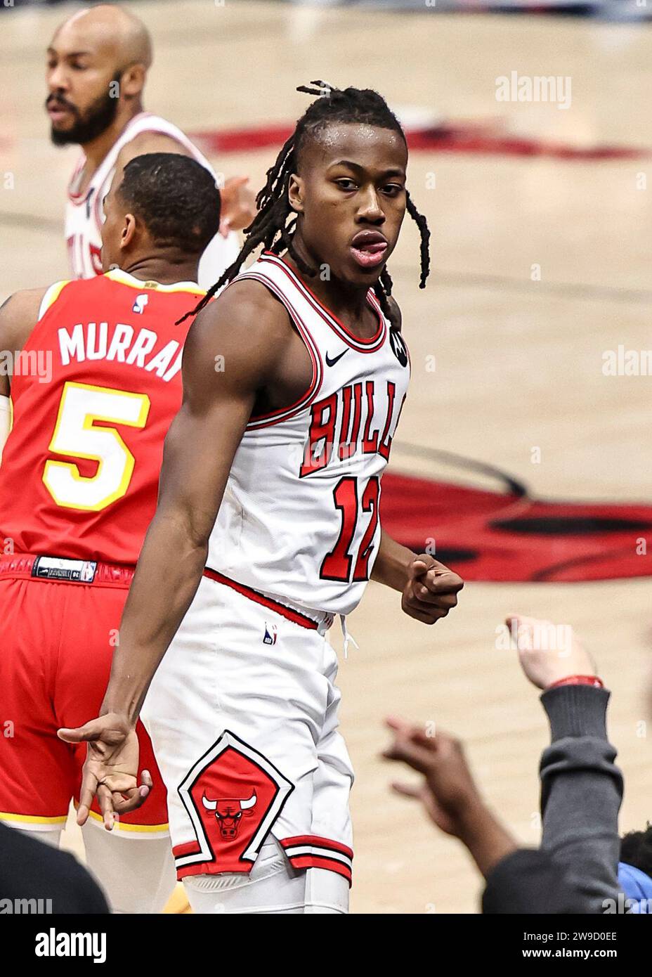 Chicago, USA. 26th Dec, 2023. Ayo Dosunmu of Chicago Bulls celebrates ...