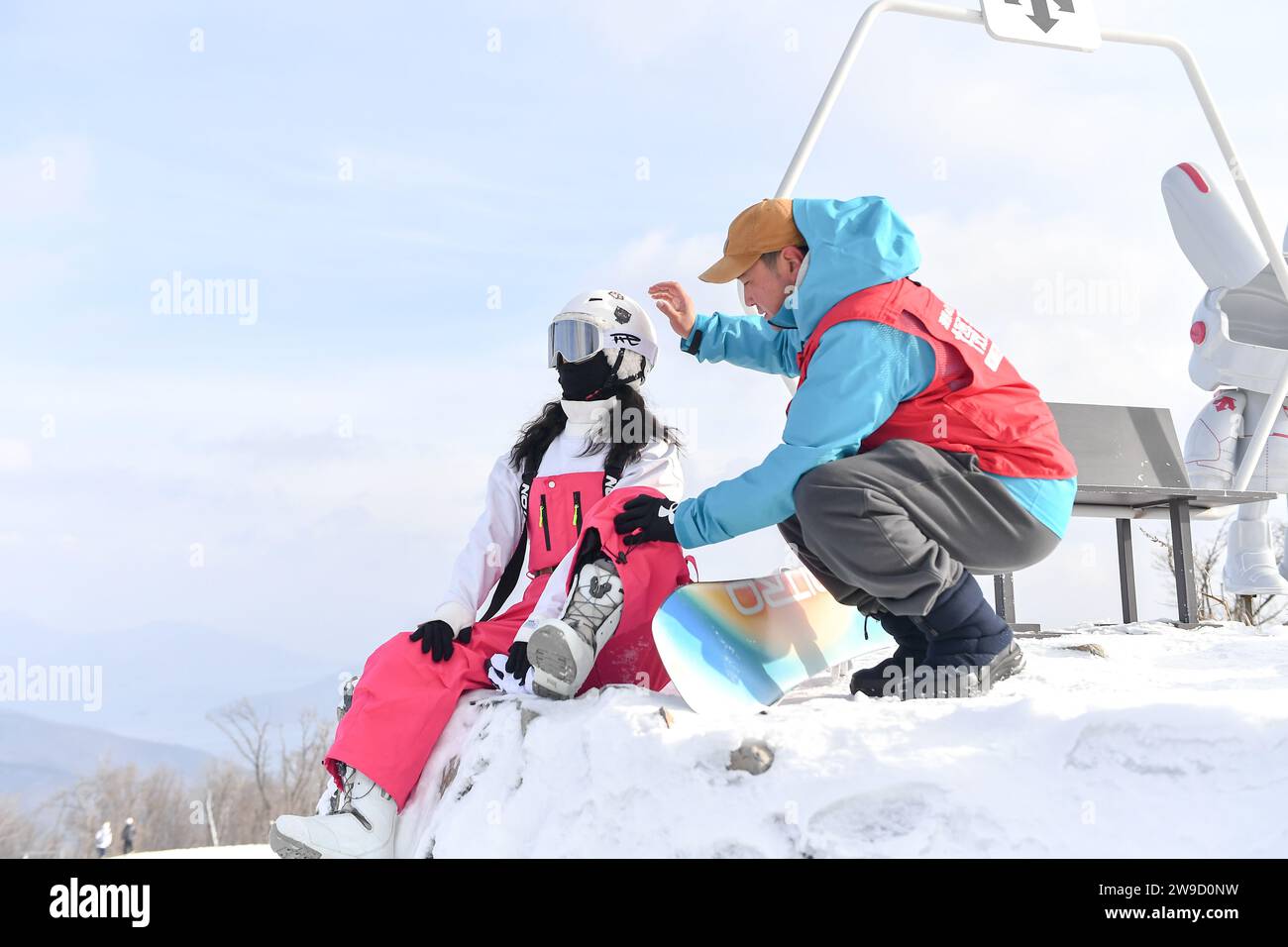 Jilin, China's Jilin Province. 7th Dec, 2023. A photographer (R) of the photography team at ...