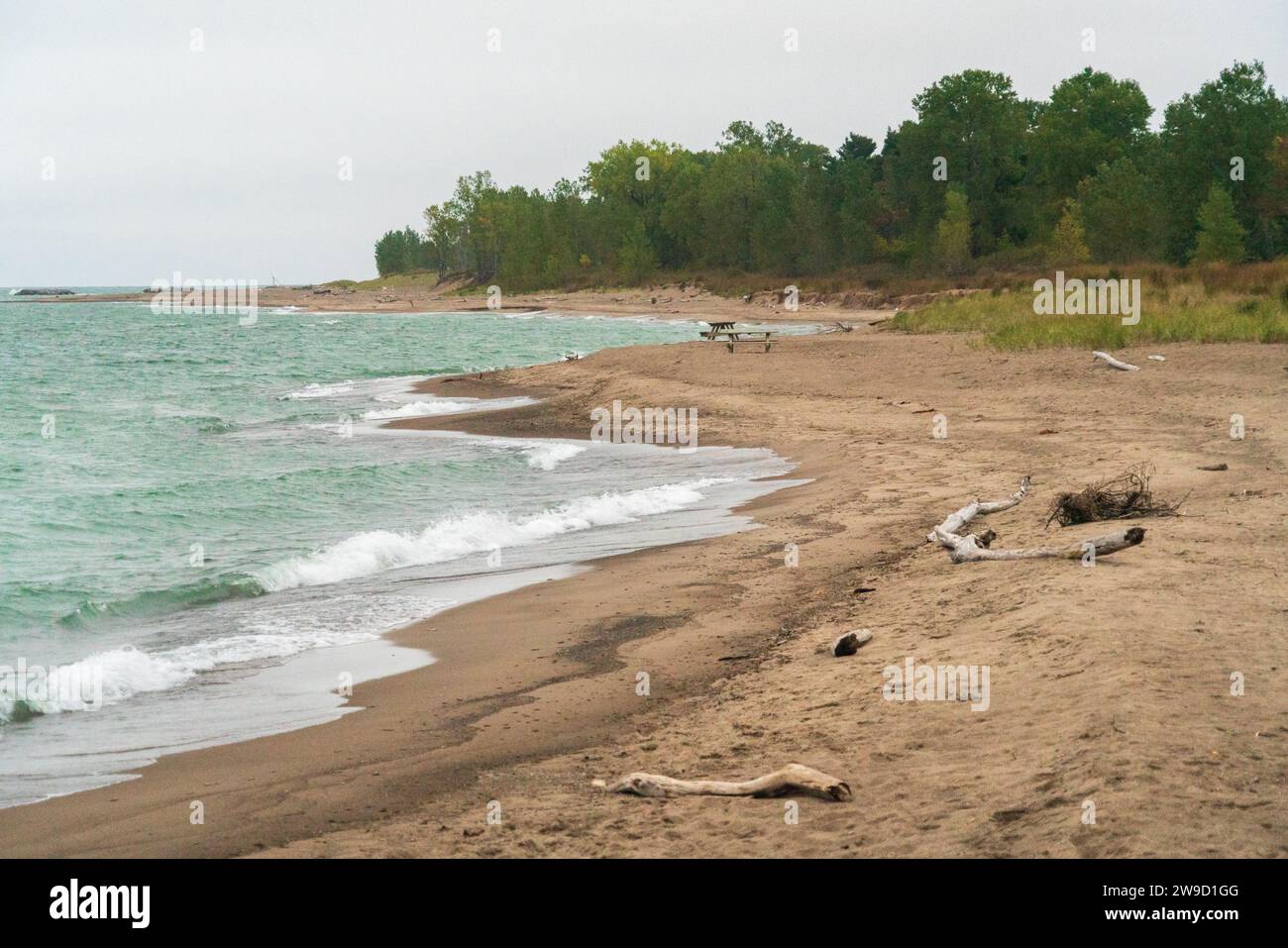 The Beach and Coast of Presque Isle State Park, Erie, PA Stock Photo ...
