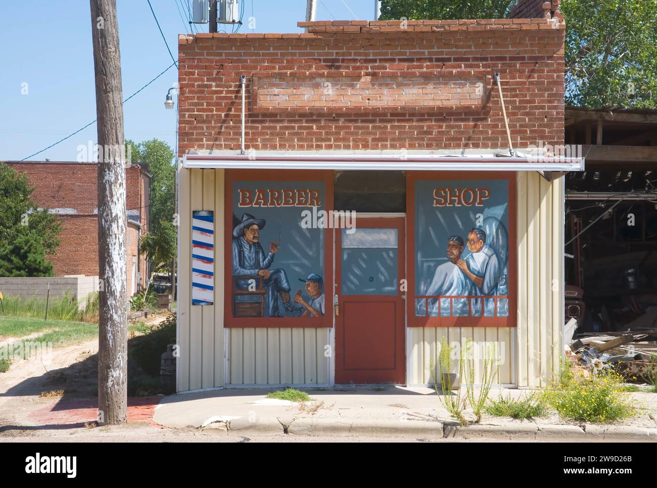 refurbished old buildings in Mclean on route 66 Texas Stock Photo - Alamy