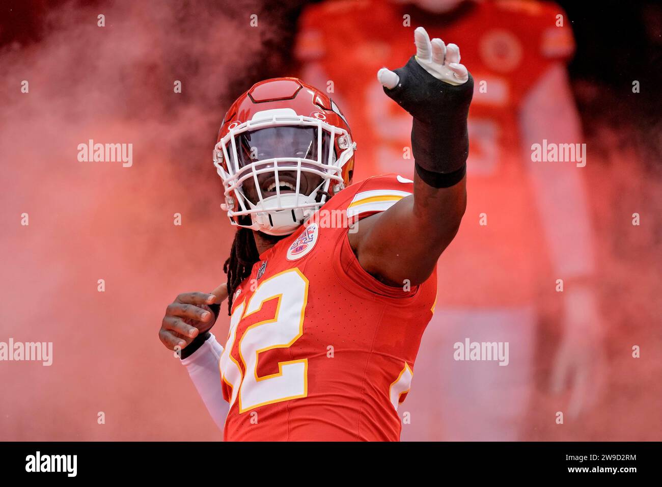 Kansas City Chiefs linebacker Nick Bolton is introduced before an NFL ...