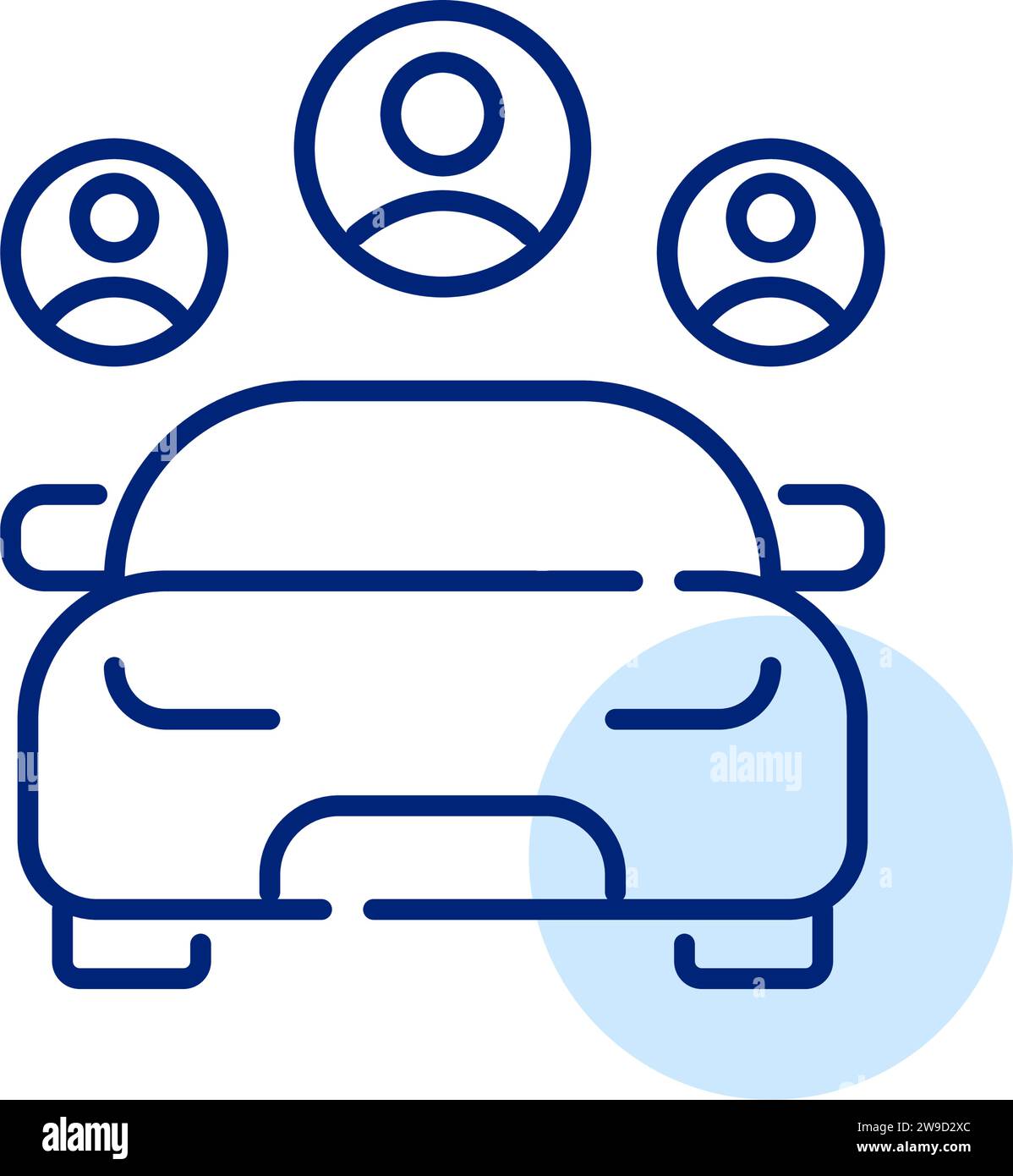 Car sharing service. Multiple customers. Pixel perfect, editable stroke ...