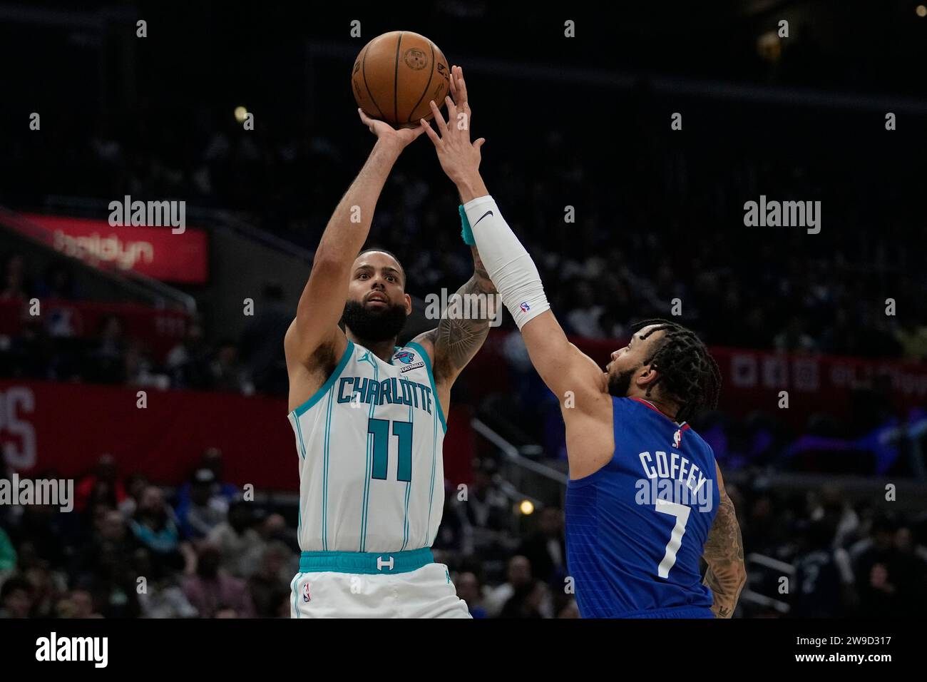 Charlotte Hornets forward Cody Martin (11) shoots against Los Angeles ...