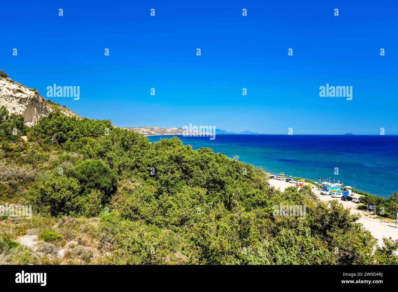 View of the landscape and the Mediterranean Sea from a mountain on the ...