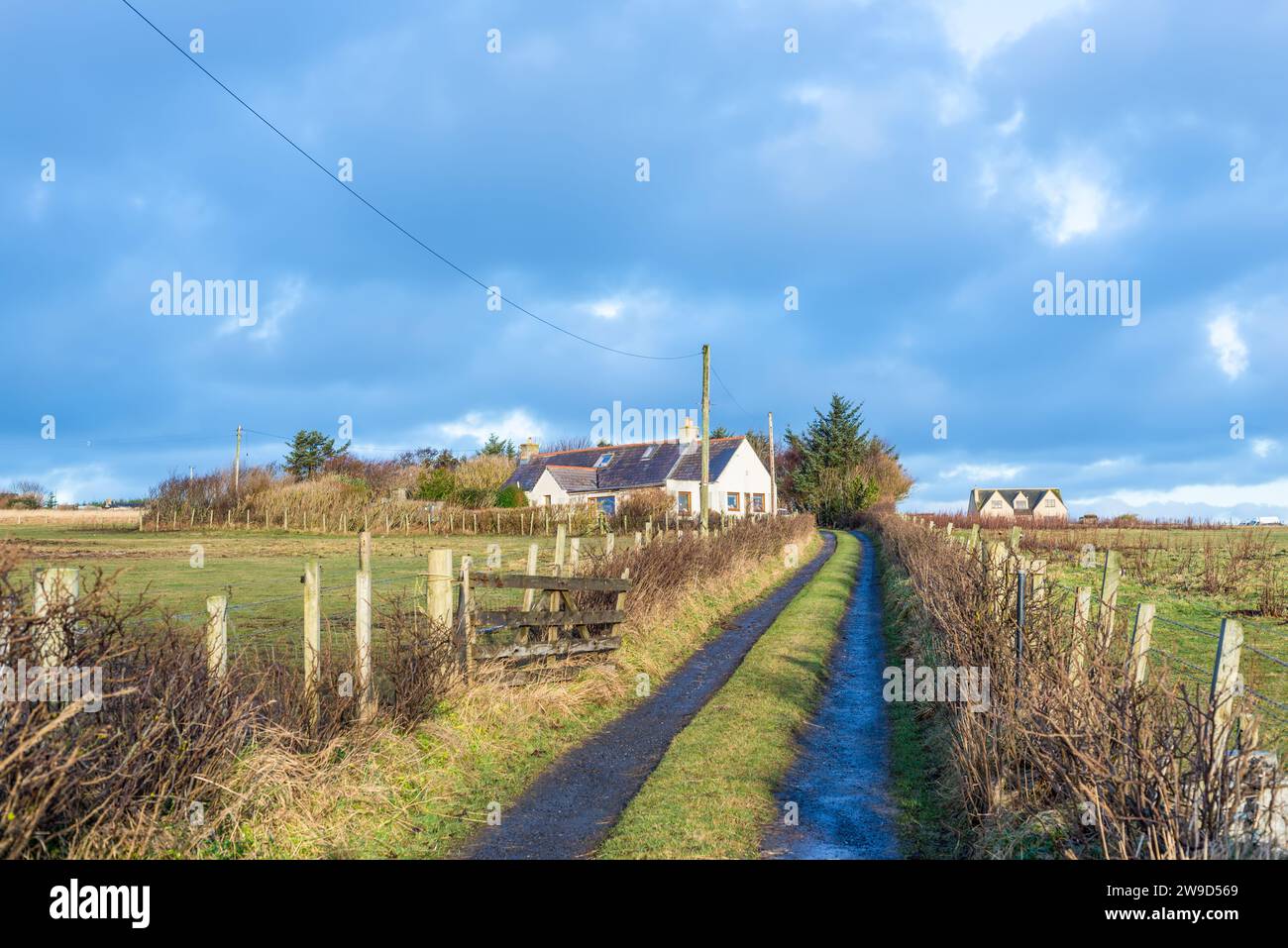 Dunnet, Scotland, UK - December 25, 2023: A walkway leading to the ...