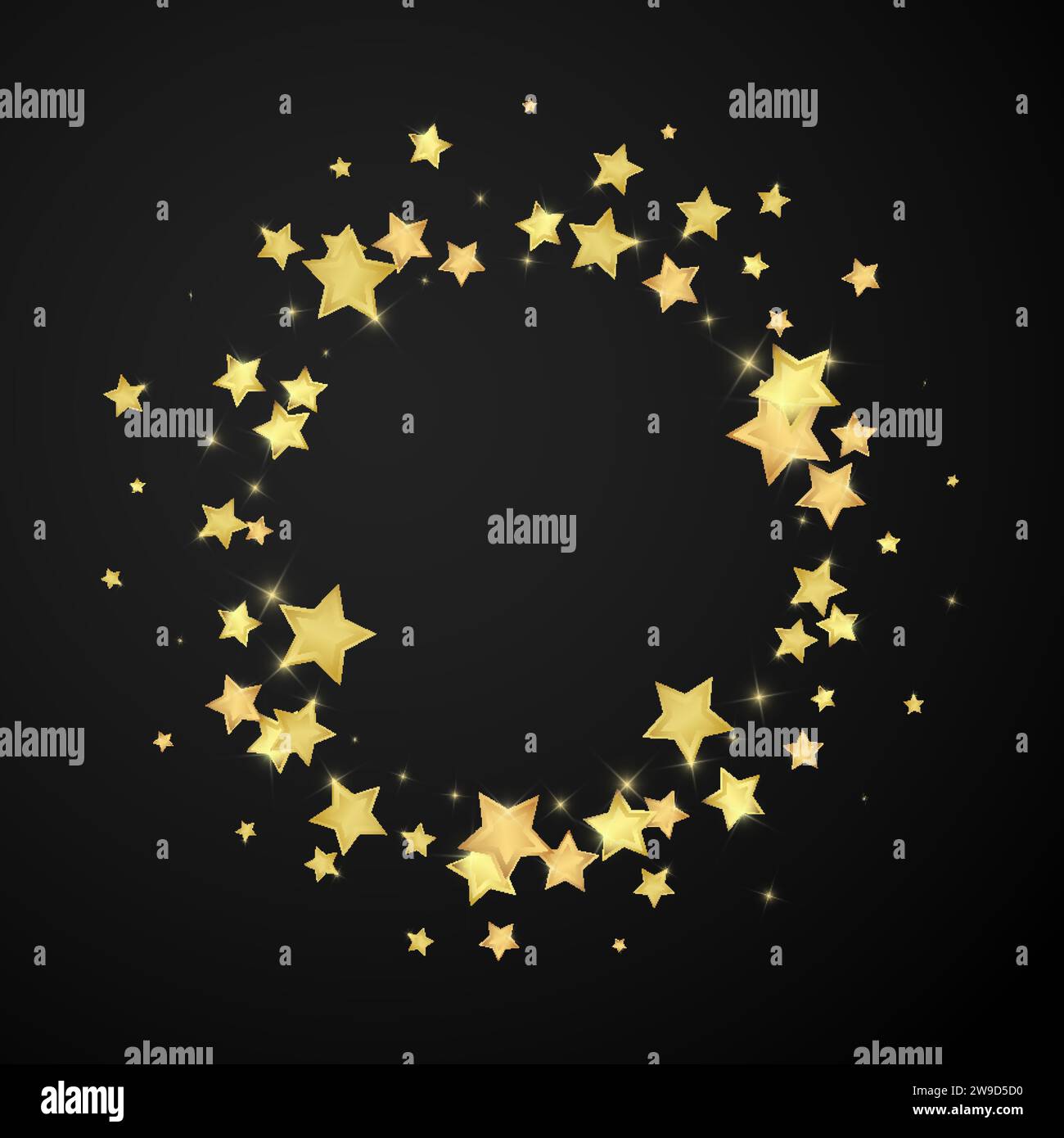 Magic stars vector overlay. Gold stars scattered around randomly ...
