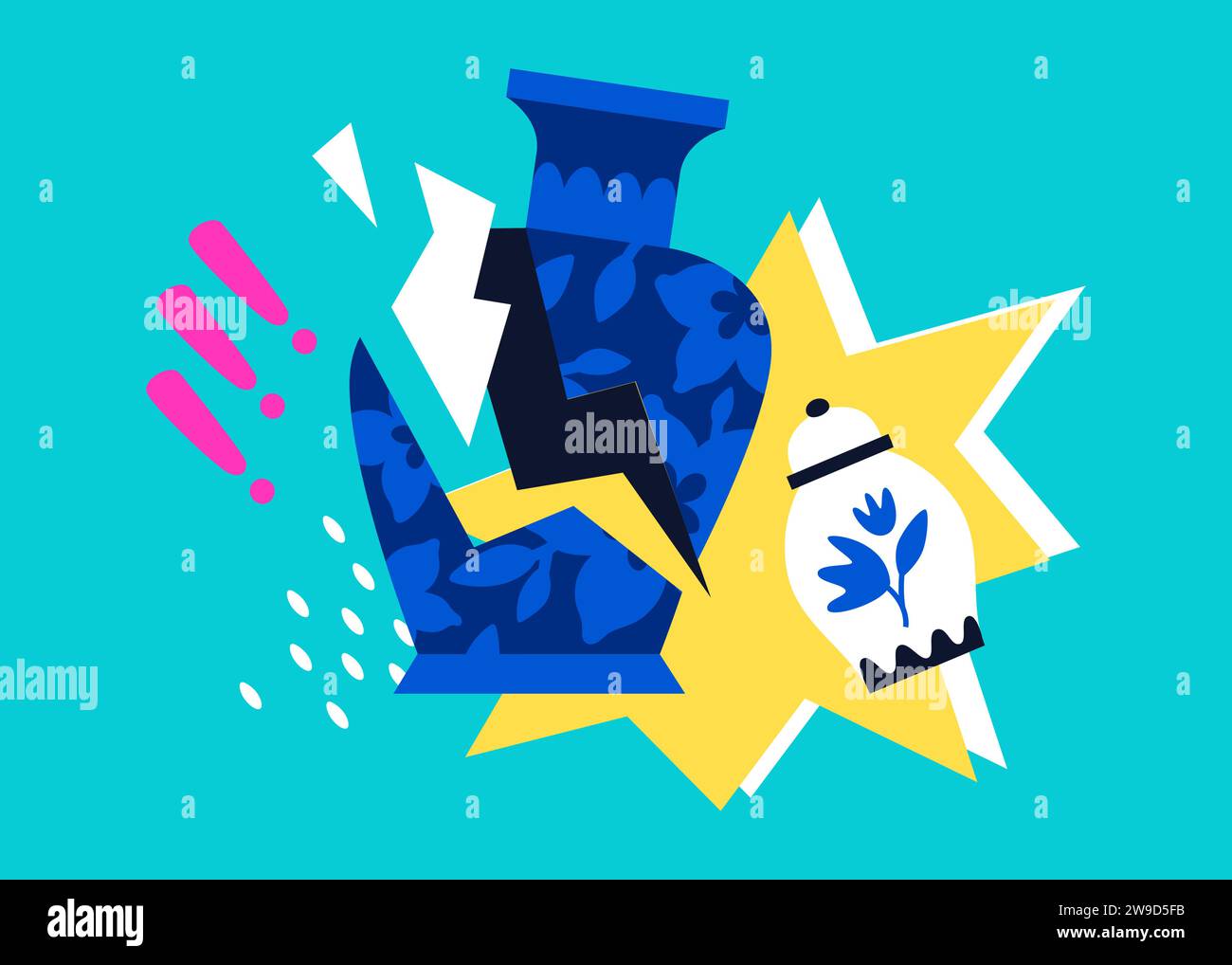 Broken chinaware Stock Vector Images - Alamy