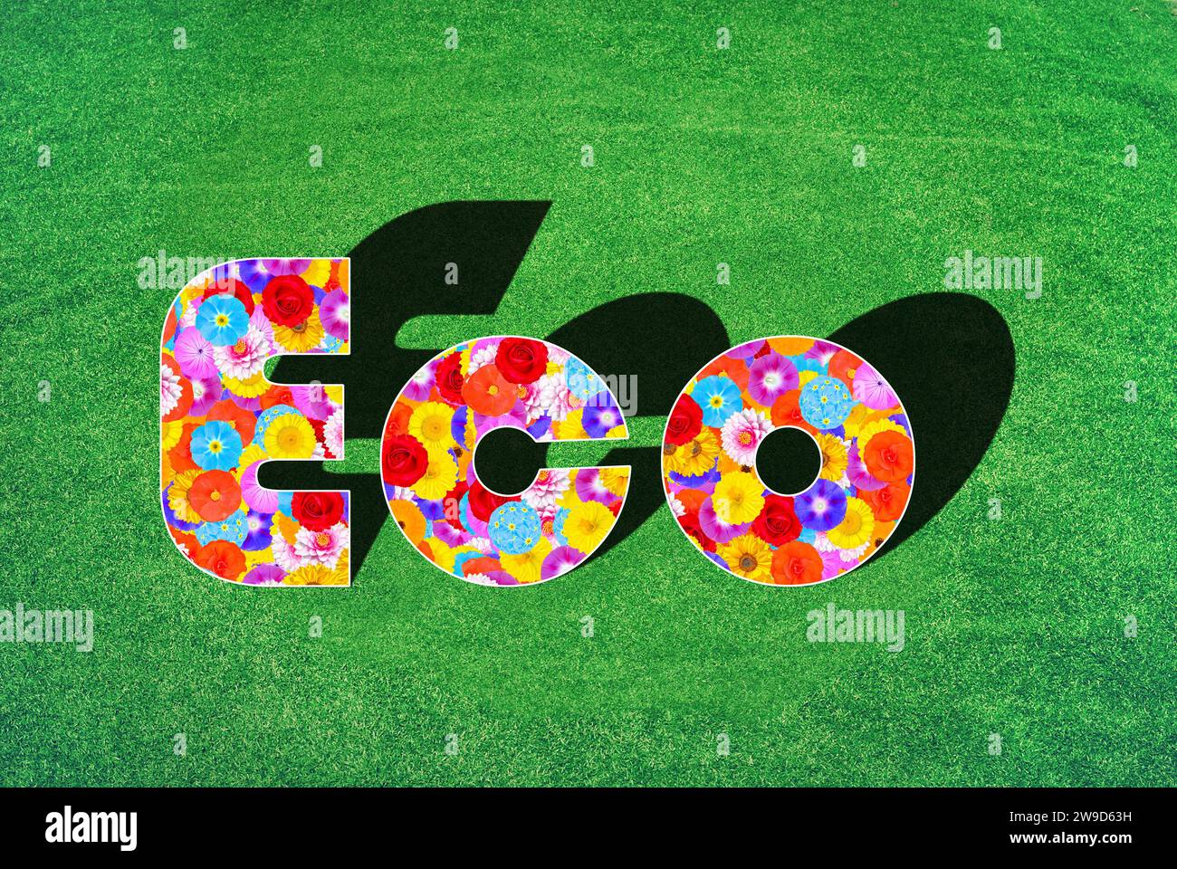 The word Eco, abbreviation for ecological, ecological, written with a ...